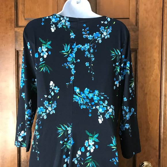 T Tahari | Dresses | Nwt T Tahari Navy Wscattered Light Blue Flowers ...